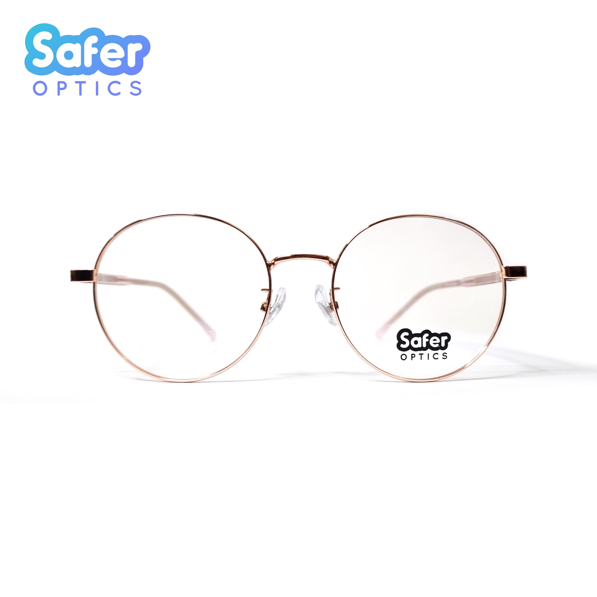 Envision Round Anti-Blue Light Glasses - Rose Gold – SaferOptics