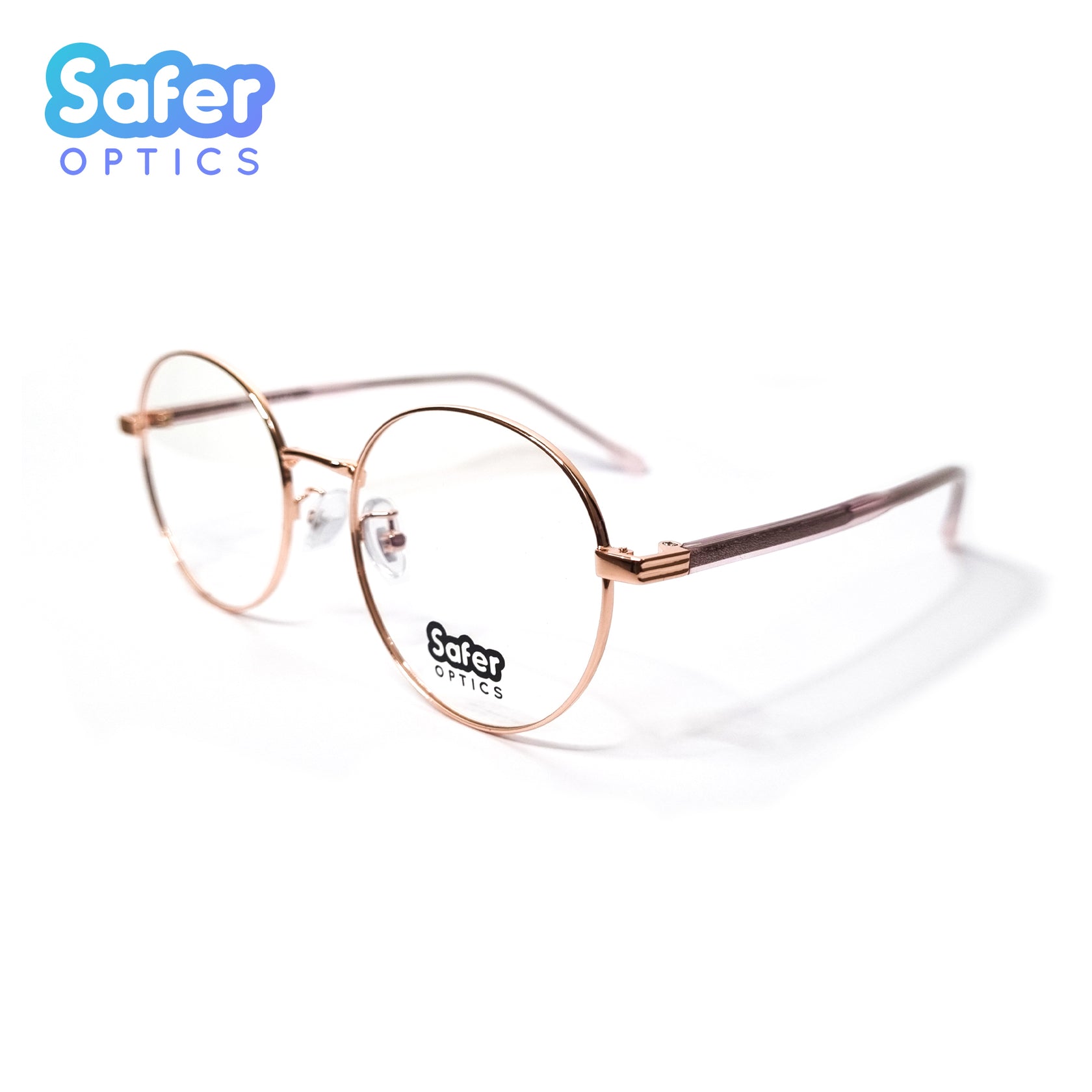 Envision Round Anti-Blue Light Glasses - Rose Gold – SaferOptics